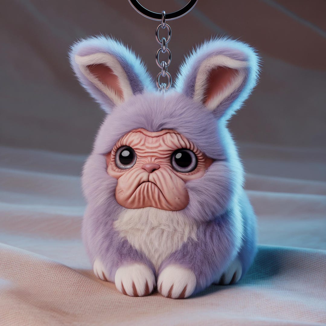 Creepy Cute Bunny Digital Artwork – Kawaii Horror Rabbit Illustration ...