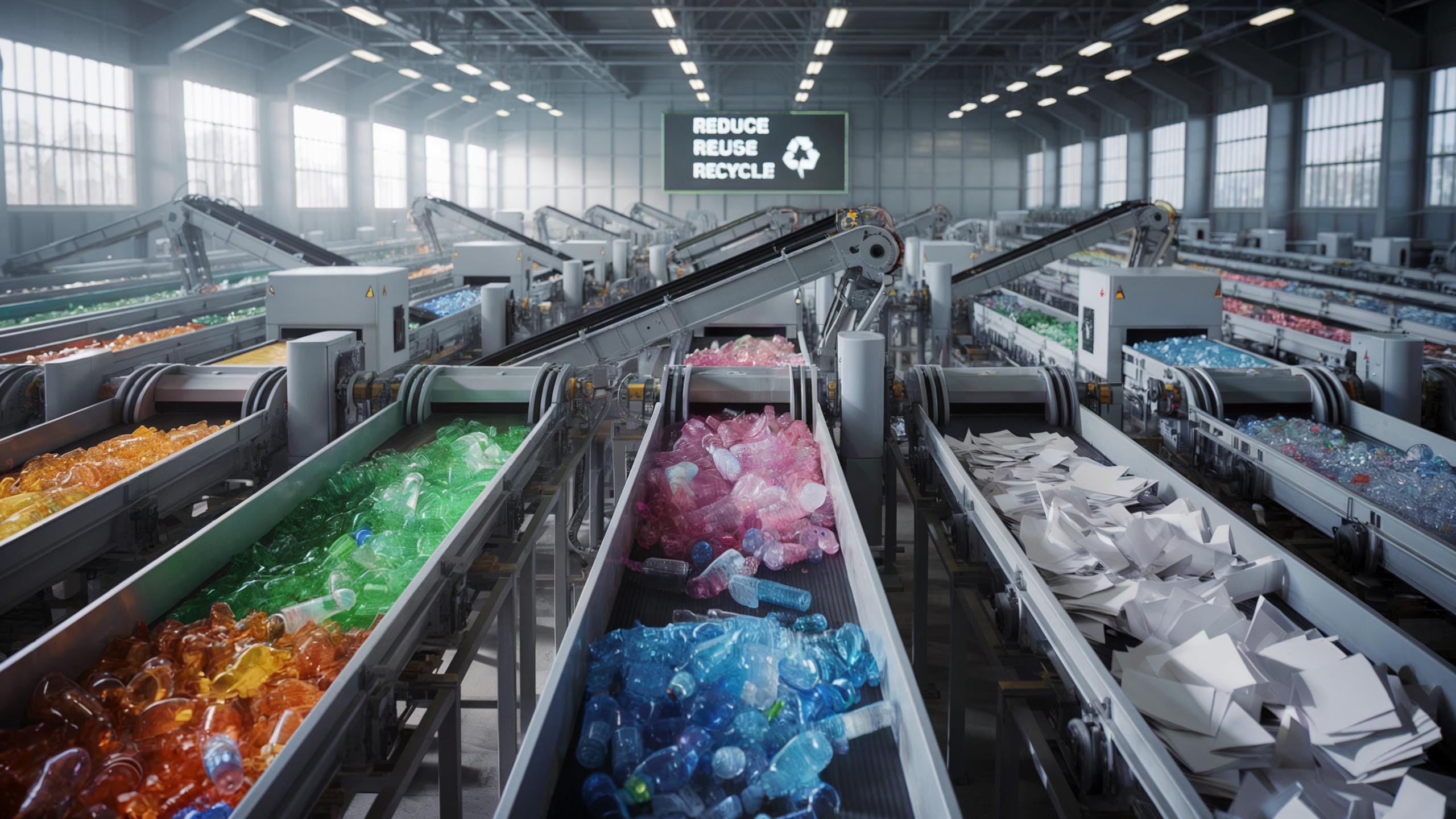Industrial Waste Recycling Conveyor Belt System, Plastic Bottle Sorting ...