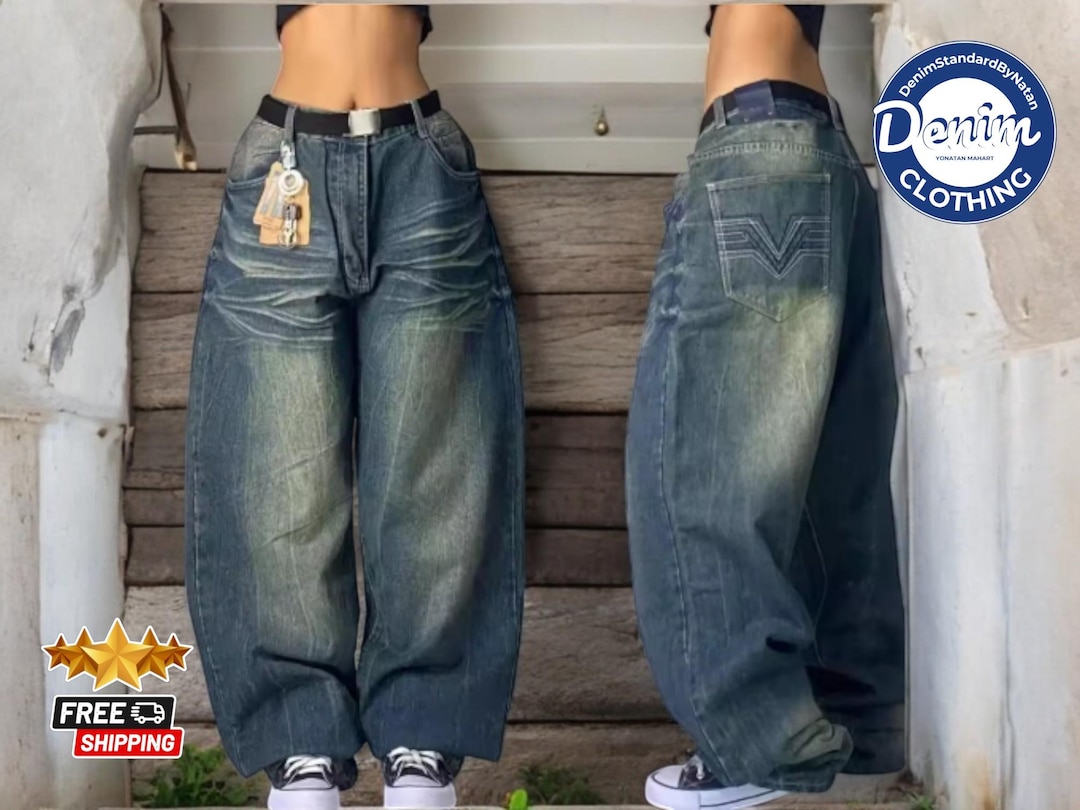 Y2K Baggy Pants | Straight Loose Fit Denim | Oversized Streetwear ...