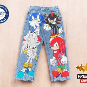 Unisex Baggy Jeans | Cartoon Graphic Streetwear Pants | Loose Straight ...