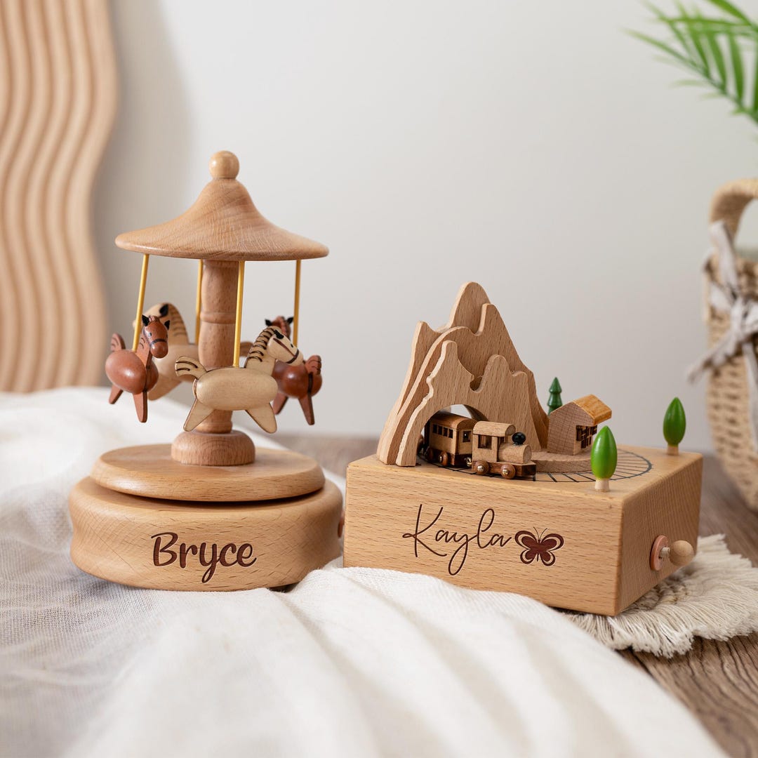 Personalized Wooden Music Box,engraved Musiccal Box,baby Keepsake Gift ...