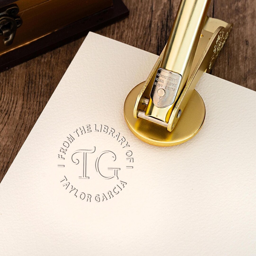 Custom Book Embosser Stamp, From the Library of Book Embosser, This ...
