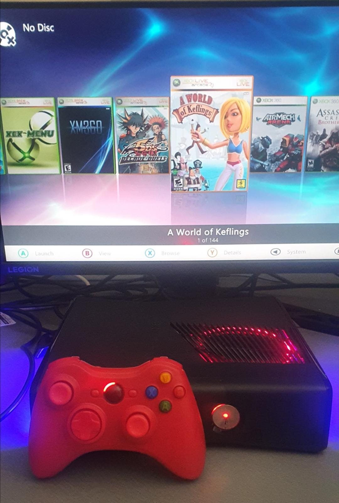 Modded Xbox360 Rgh3corona 600gb Red/blue LED Console With Modded ...