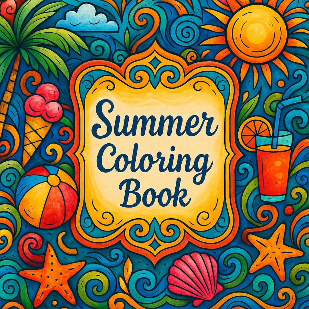 Summer Coloring Book for Kids – Printable PDF Activity Pages – Fun ...