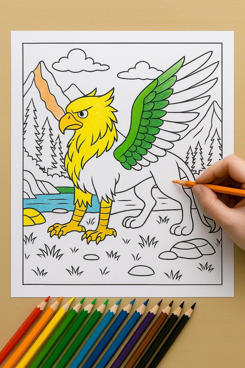 Fantasy Creatures Coloring Book PDF – 35 Pages of Dragons, Unicorns ...