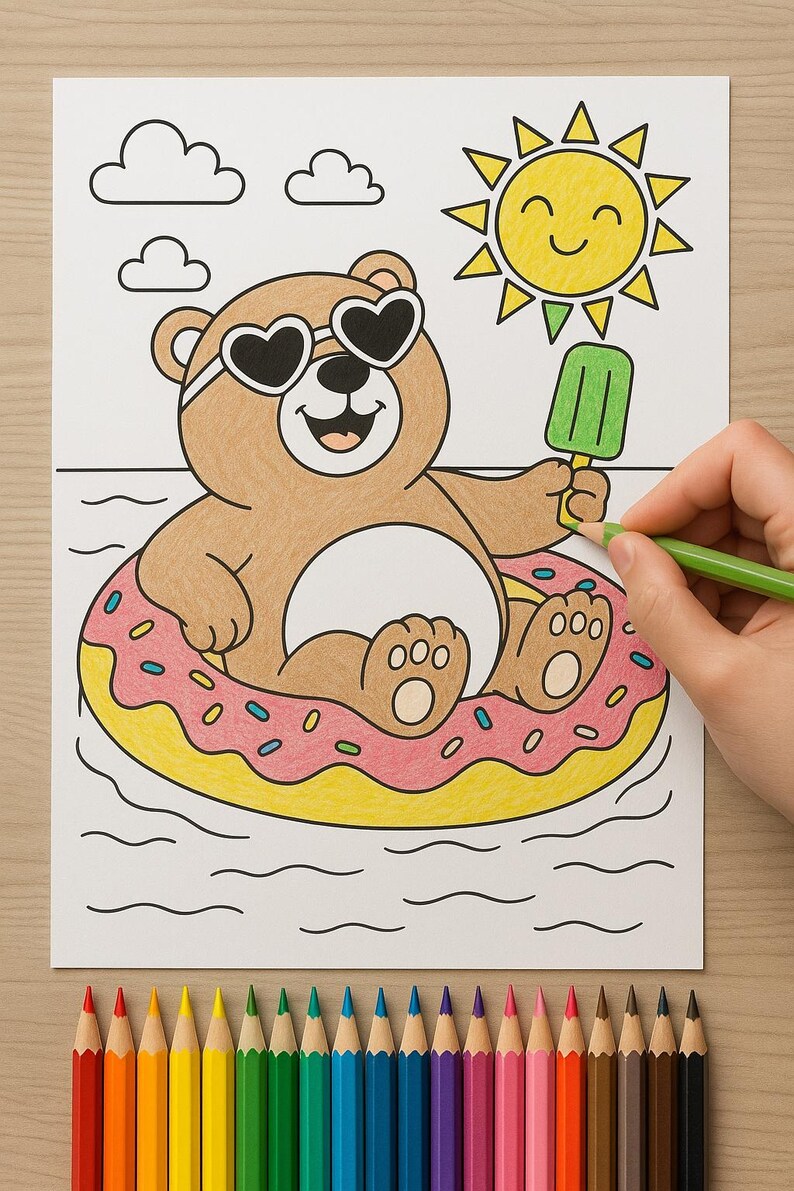 Summer Coloring Book for Kids – Printable PDF Activity Pages – Fun ...