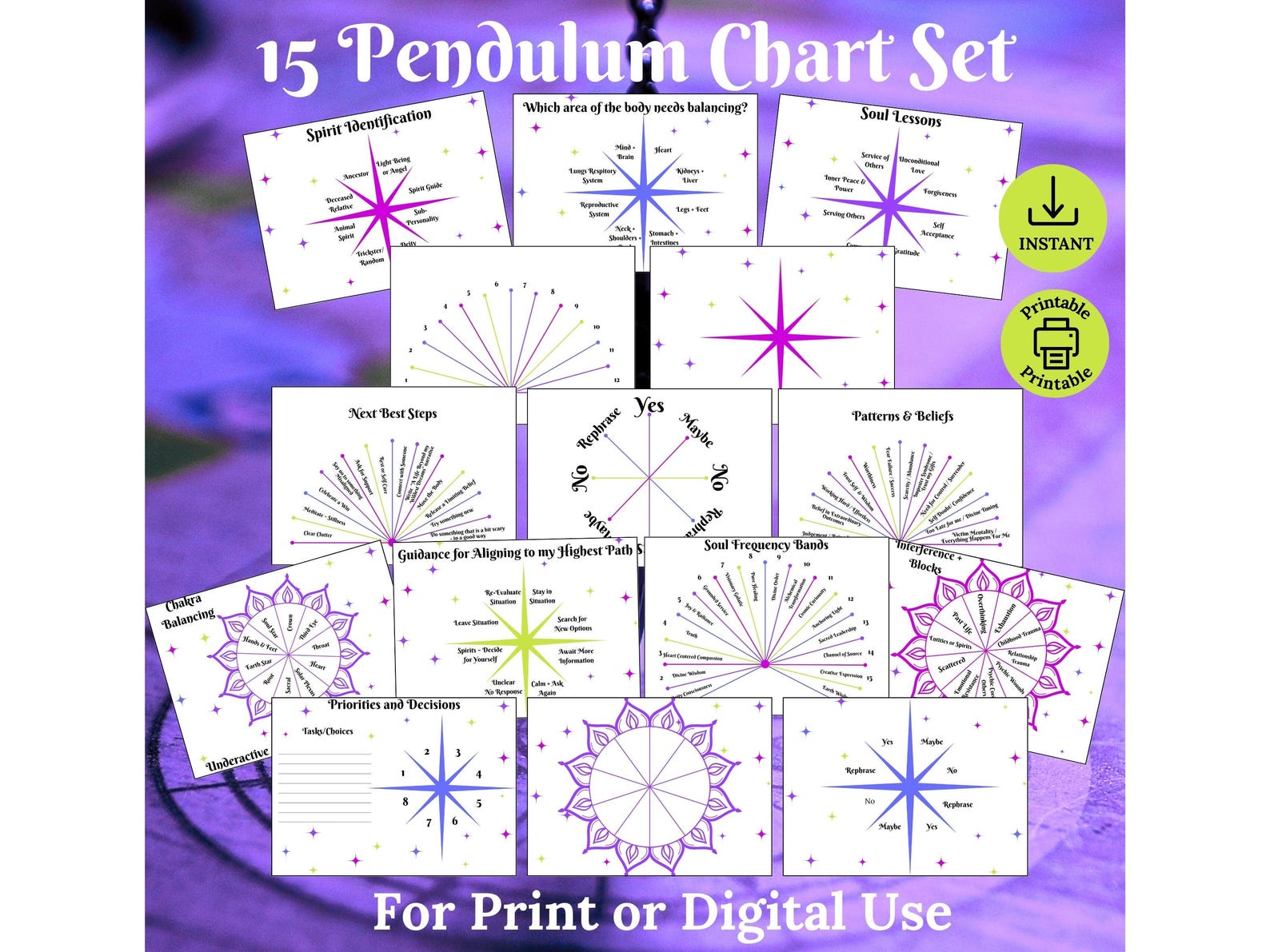 15 Powerful Pendulum Charts for Witches – Printable Boards for ...
