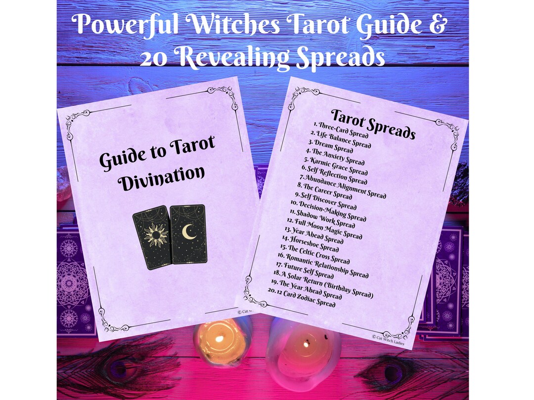 Tarot Guide With 20 Spreads: Printable Divination for Witches (PDF ...