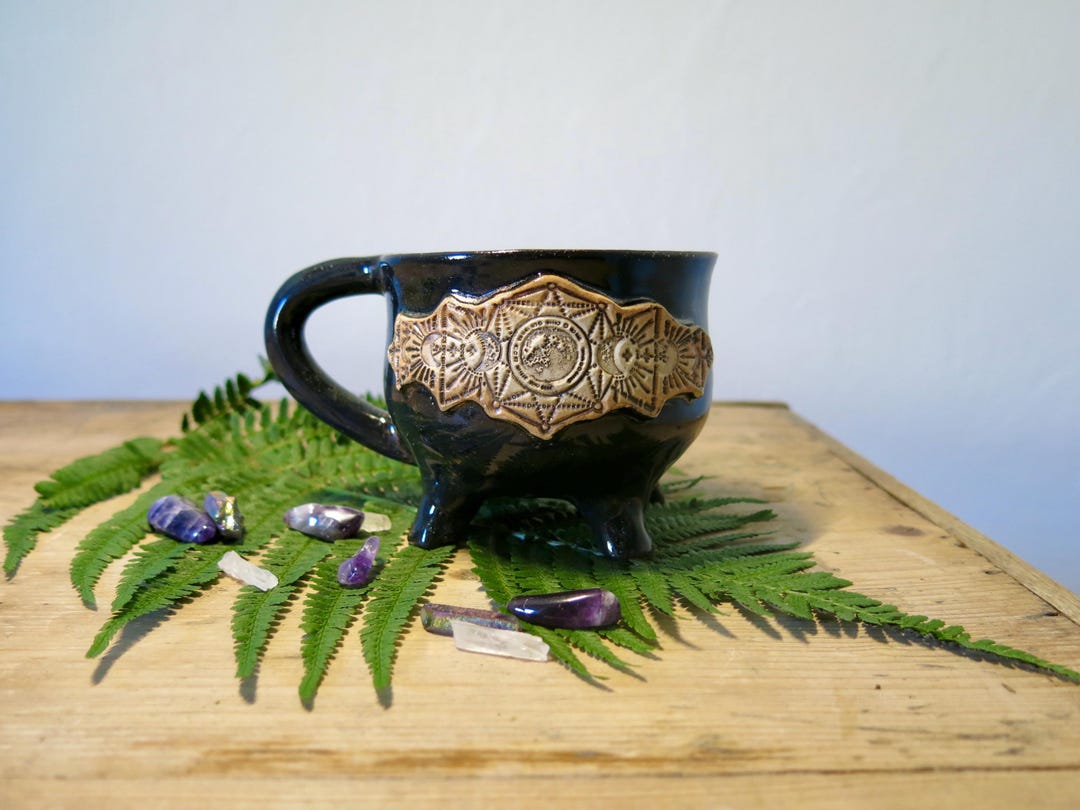 Handmade Cauldron Mug – Rustic Wheel Thrown Ceramic Cup – Witchy Gift ...