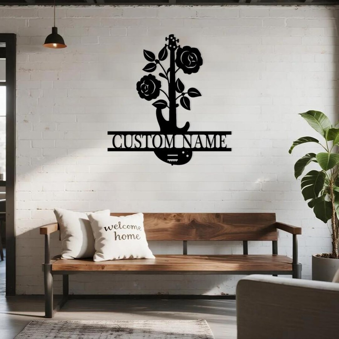 Personalized Musical Instruments Metal Wall Art,custom Music Room Sign ...