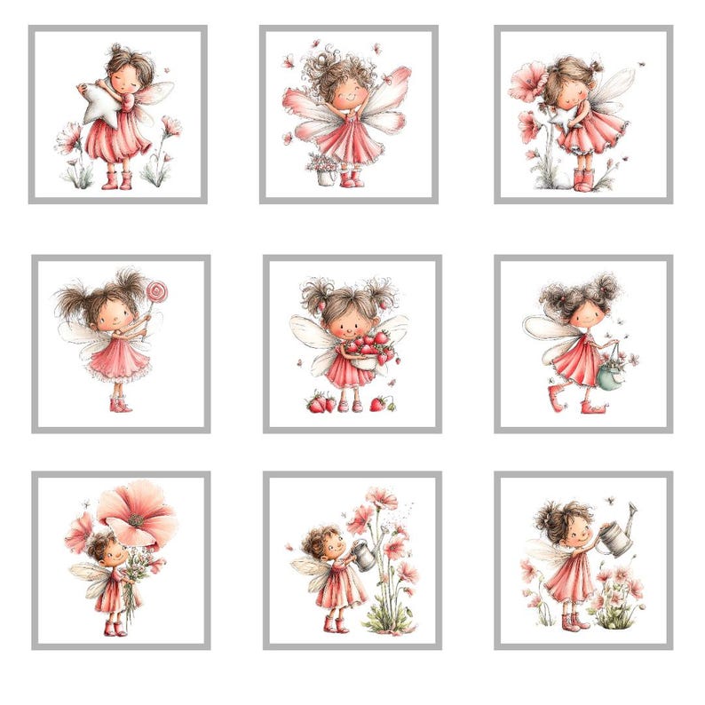 Strawberry Fairy PNG Clipart, 10 Whimsical Garden Illustrations ...