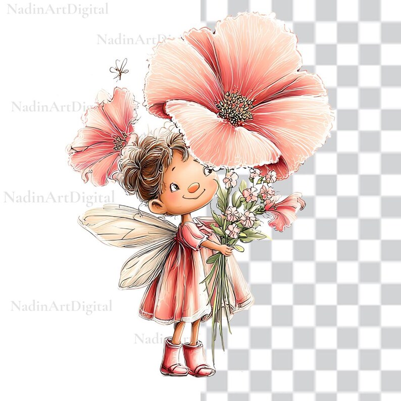 Strawberry Fairy PNG Clipart, 10 Whimsical Garden Illustrations ...