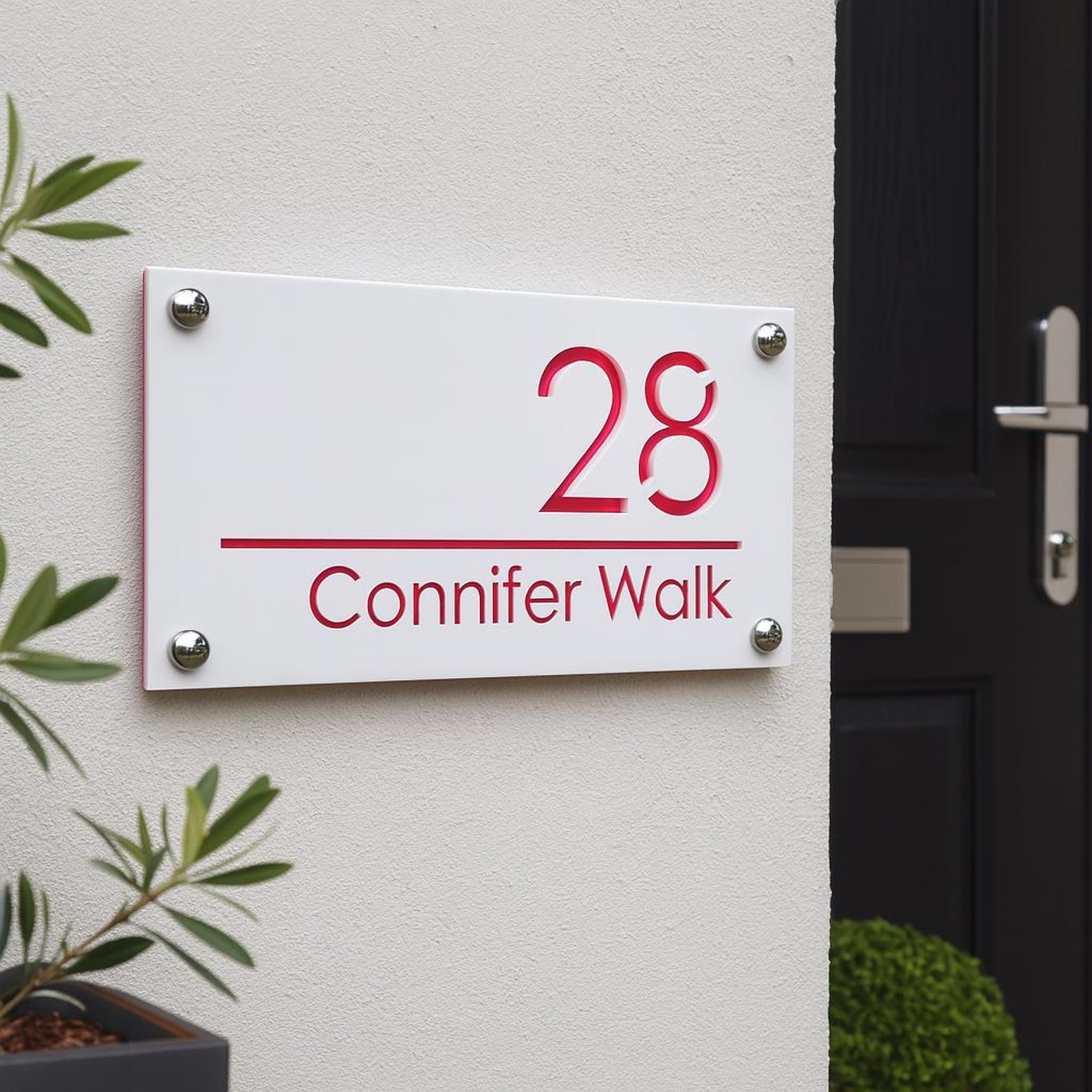 Personalized House Number Sign, Custom Address Plaque With Street Name ...