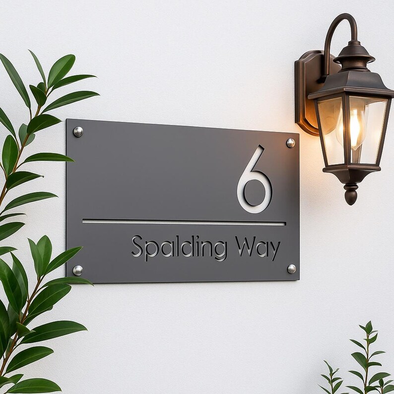 Personalized House Number Sign, Custom Address Plaque With Street Name ...