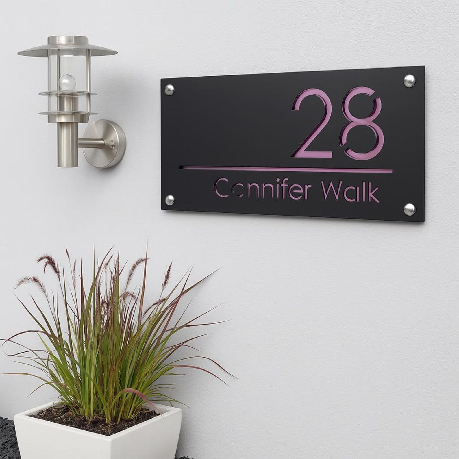 Personalized House Number Sign, Custom Address Plaque With Street Name ...