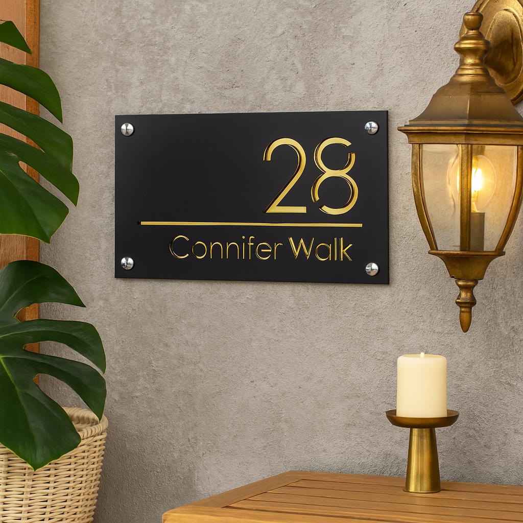 Personalized House Number Sign, Custom Address Plaque With Street Name ...