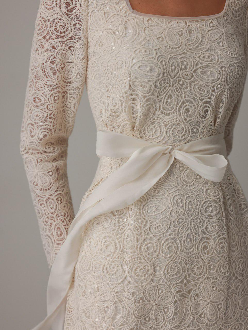 Cream Lace Midi Dress, Mother of the Bride, Modest Bridal Gown ...