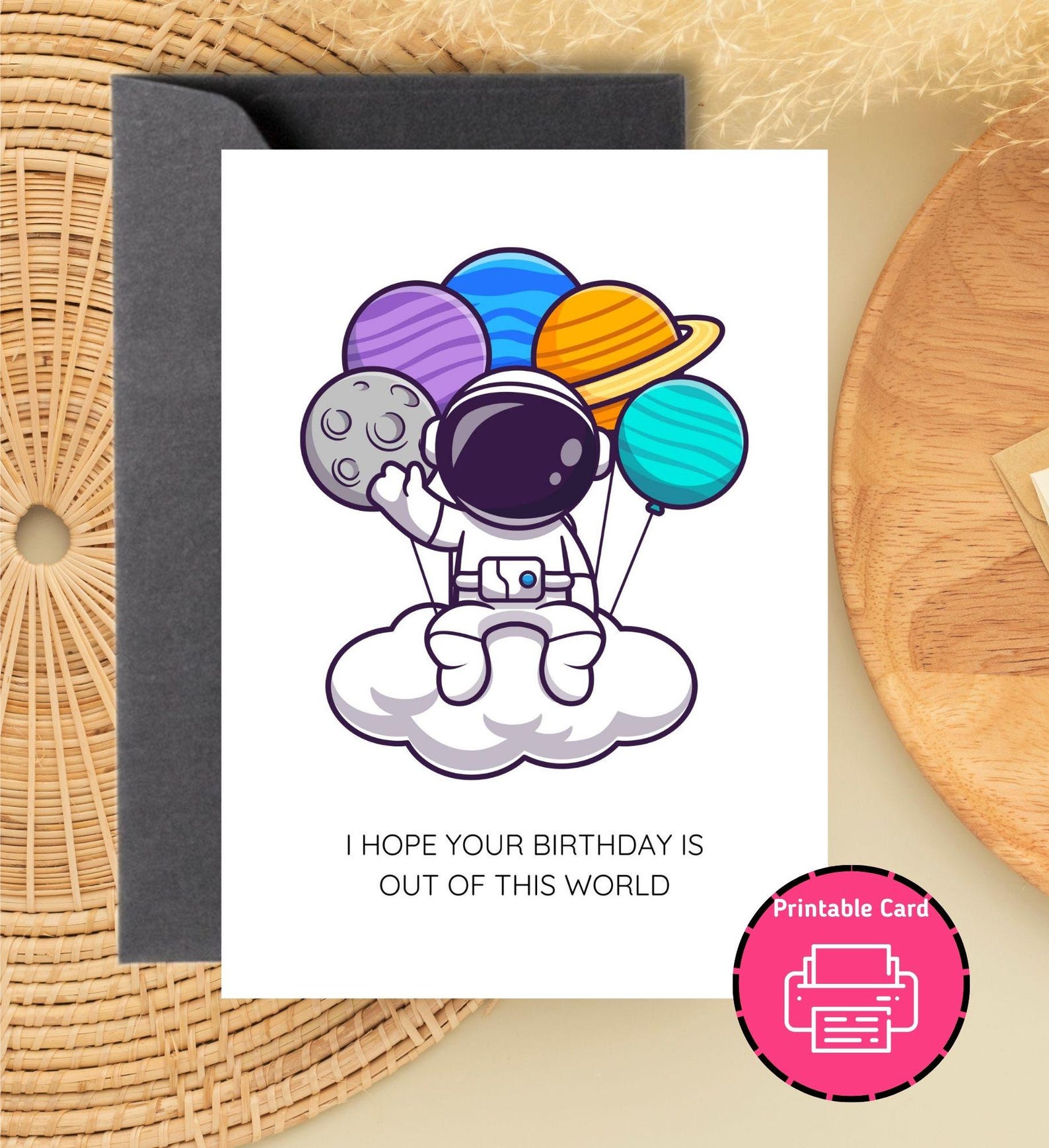 PRINTABLE Happy Birthday Card | Out of This World | Astronomy Birthday ...
