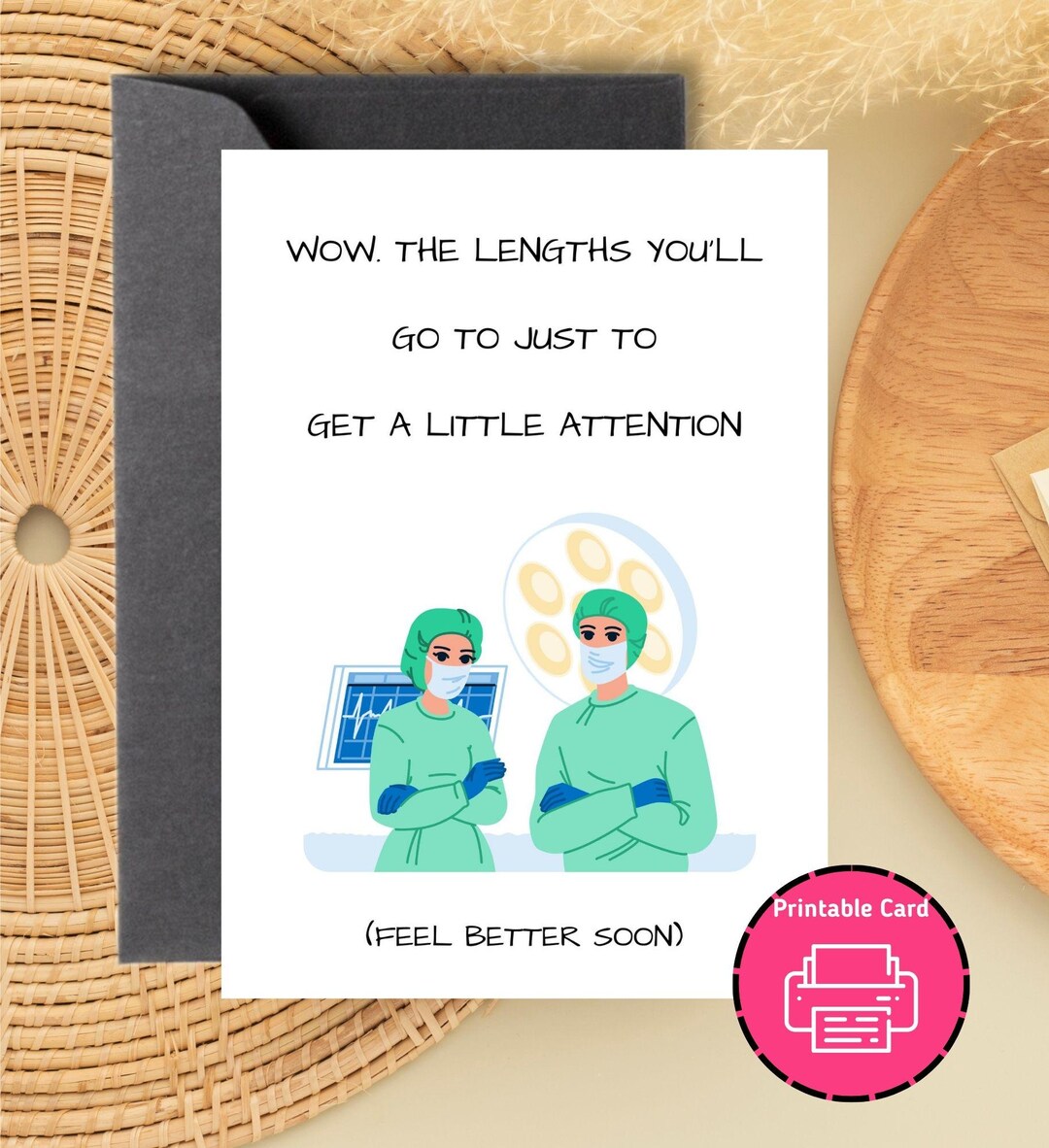 PRINTABLE Feel Better Soon Card | Get Well Soon Card | Sympathy Card ...