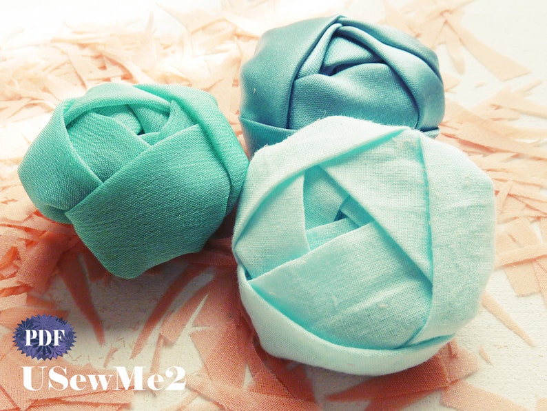 Rose Flower Sewing Pattern Rosettes Fabric Flower Tutorial Print ...