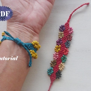 Micro Macrame Bracelet Tutorial - Indah Bracelet Macrame Jewelty - Beaded Bracelet Double Half ...
