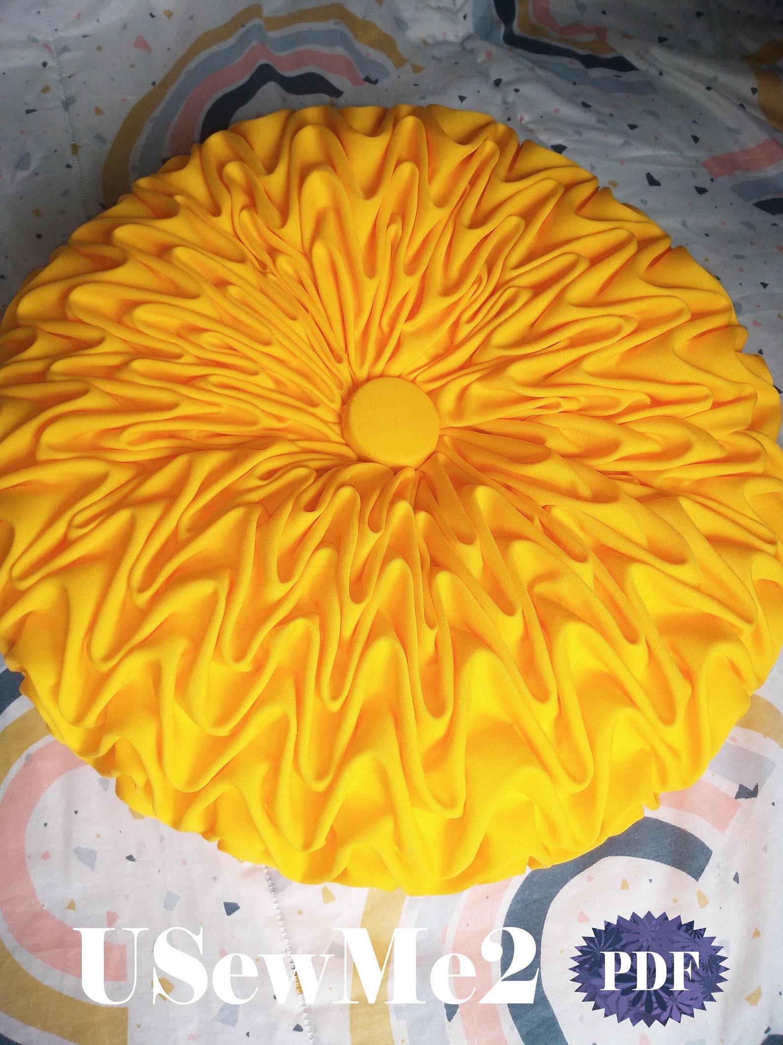 Smock Pillow Sewing Pattern PDF - SUN Decorative Sewing Smocked Round ...