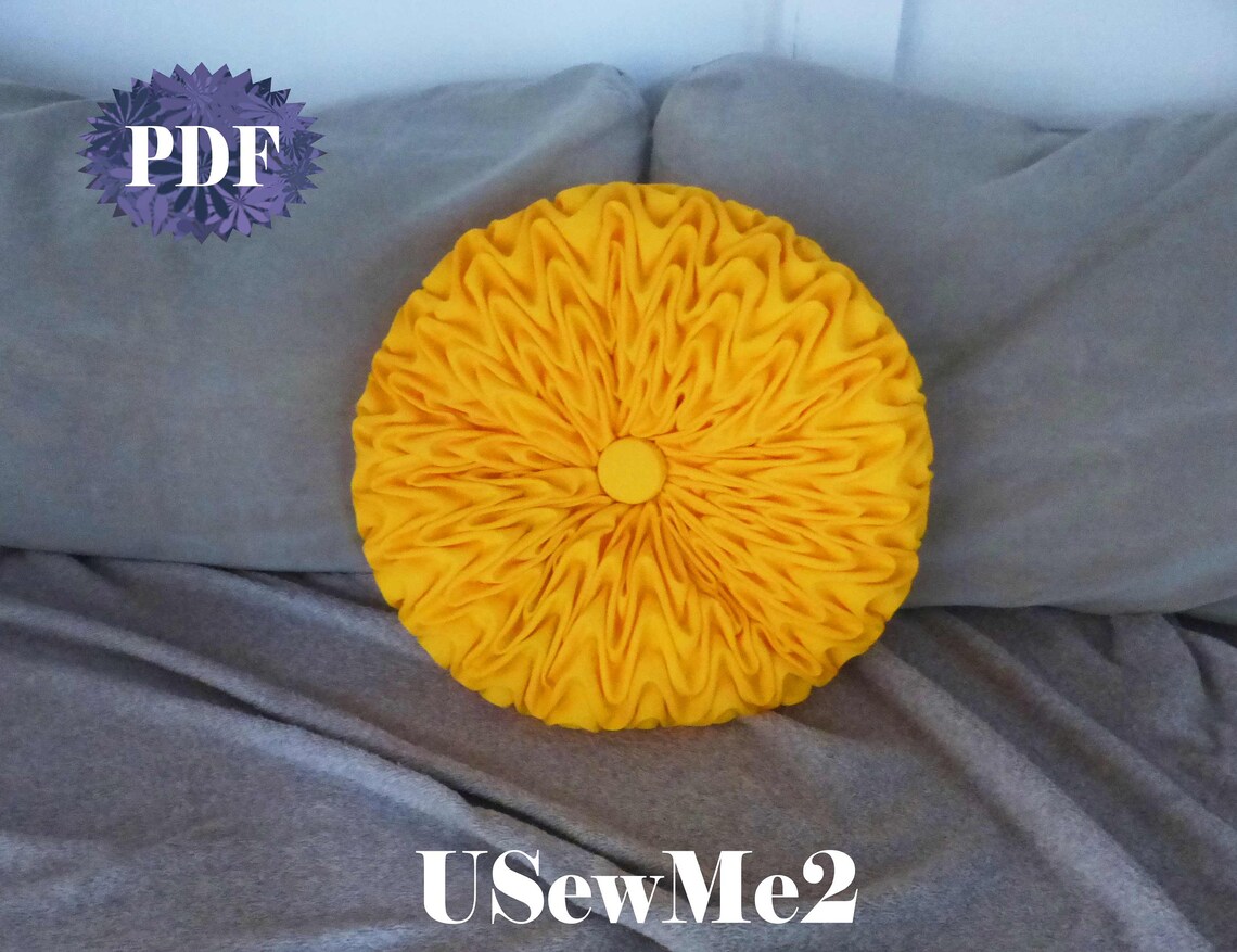 Smock Pillow Sewing Pattern PDF - SUN Decorative Sewing Smocked Round ...