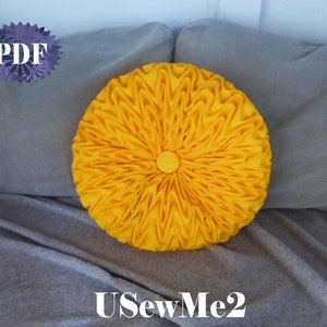 Smock Pillow Sewing Pattern PDF - SUN Decorative Sewing Smocked Round ...