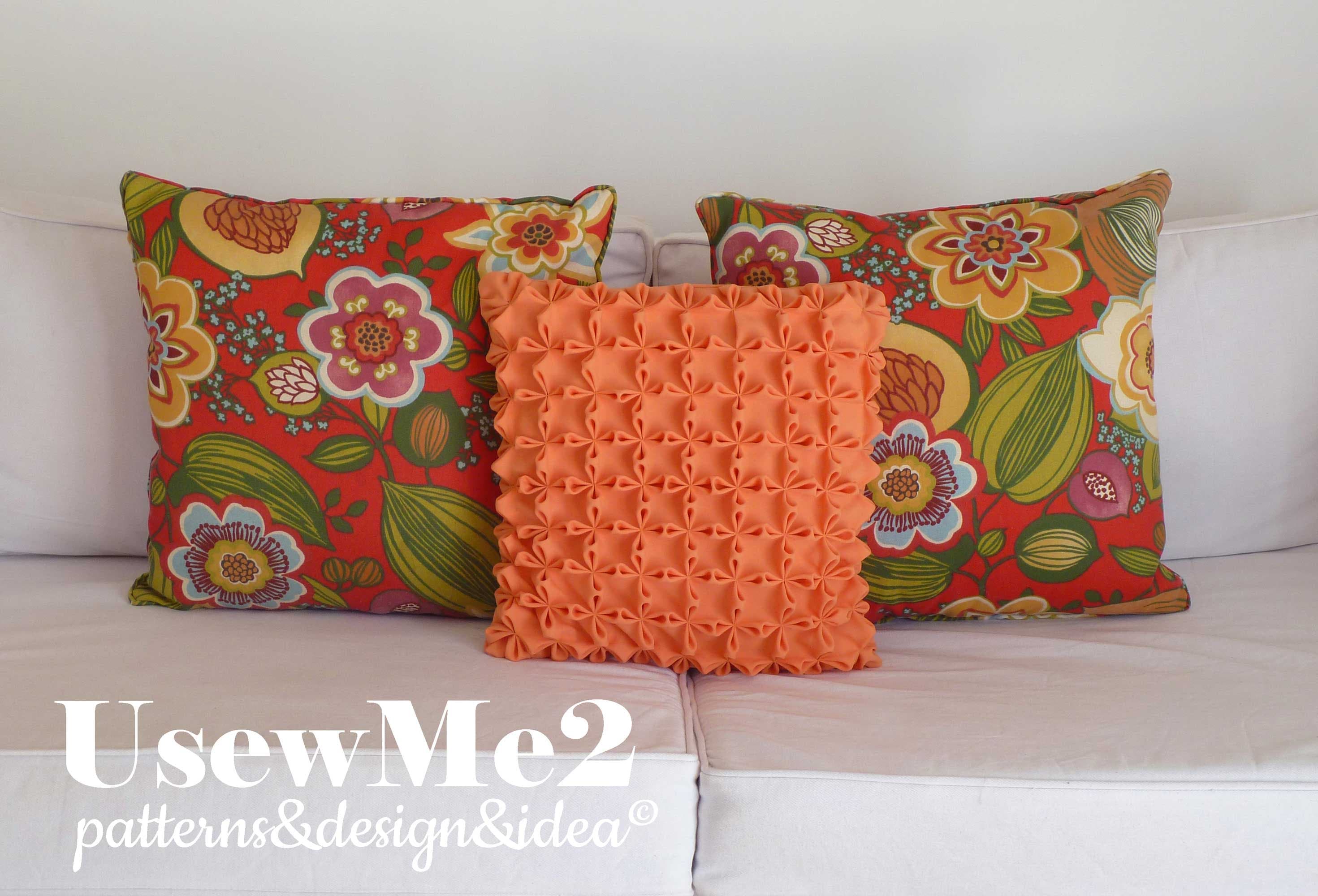 Smocked Pillow Pattern - Flower Fabric Manipulation Cushion Canadian ...