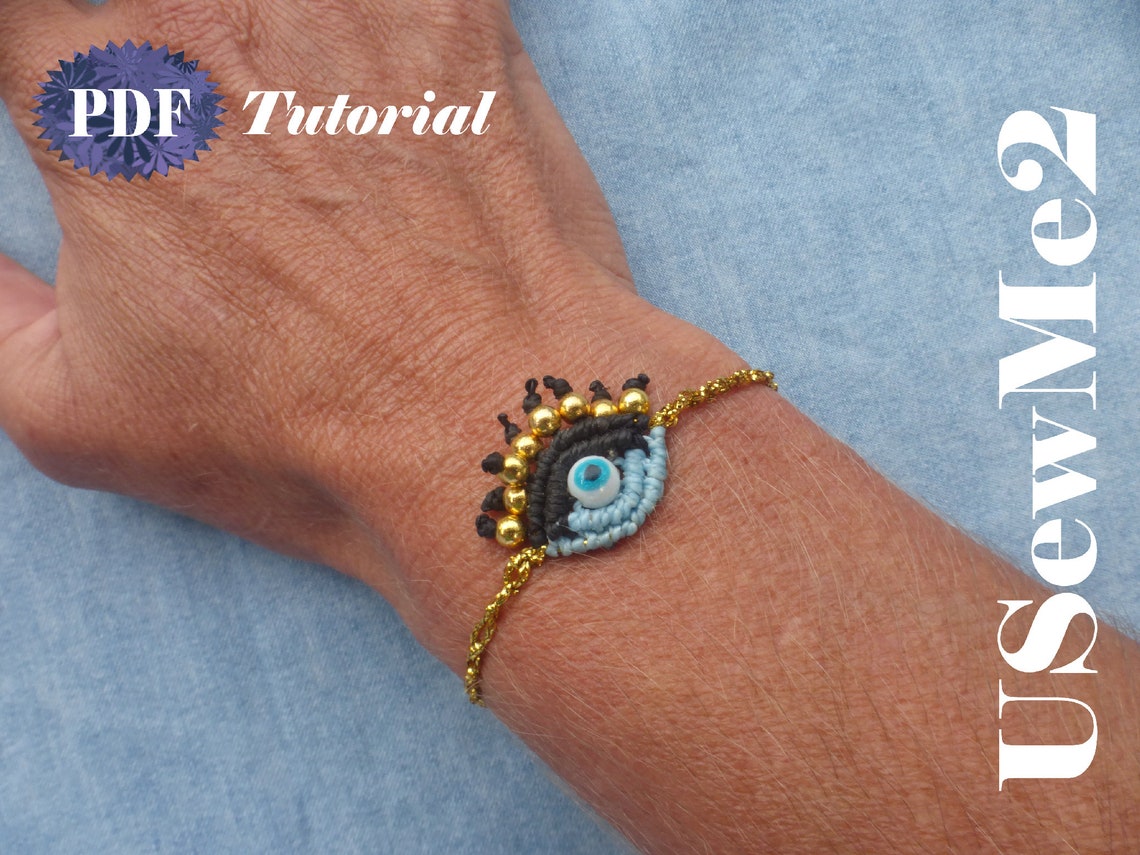 Macrame Bracelet Tutorial - Eye Bracelet Micro Macrame Jewelty Pattern ...