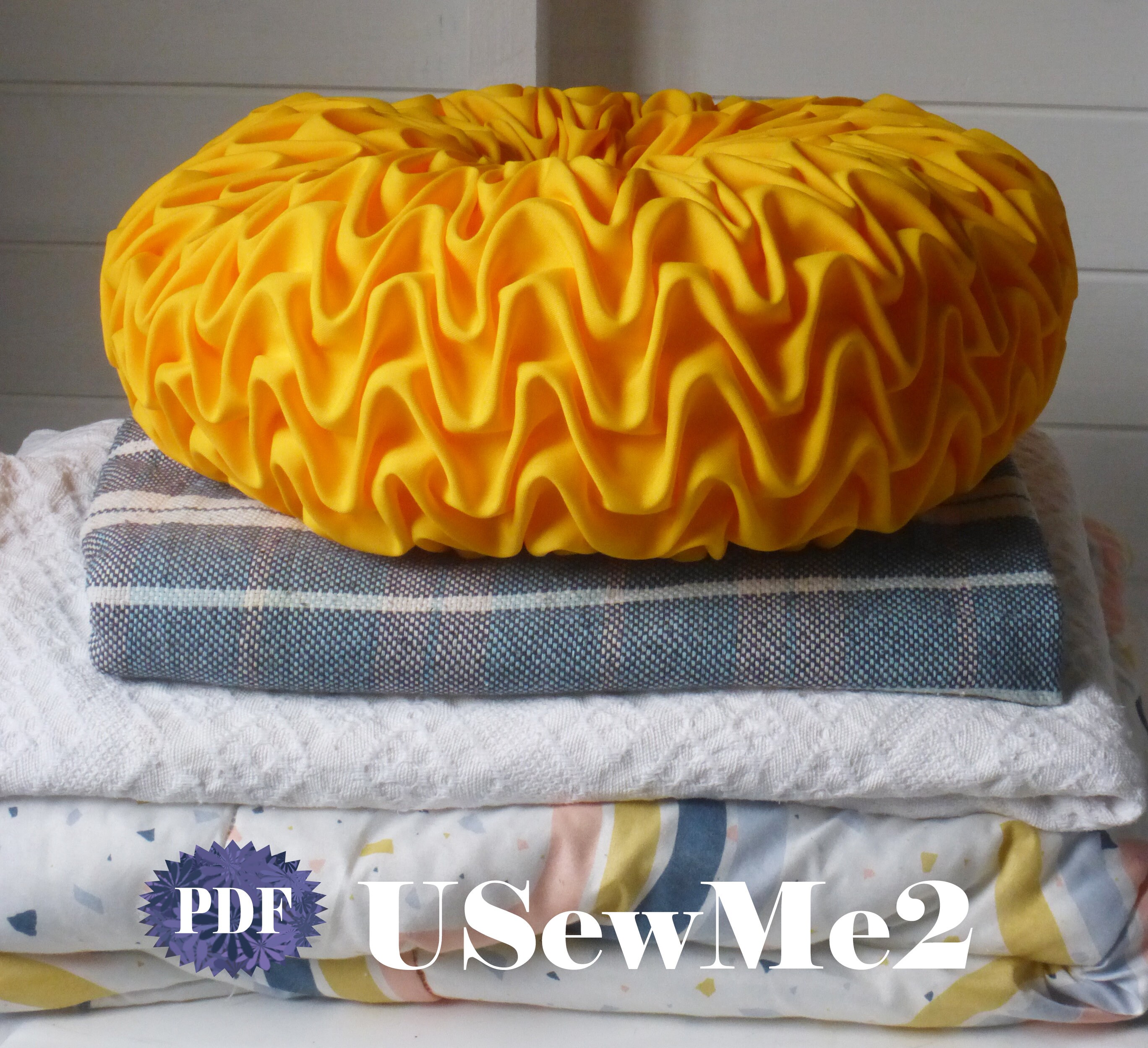 Smock Pillow Sewing Pattern PDF - SUN Decorative Sewing Smocked Round ...