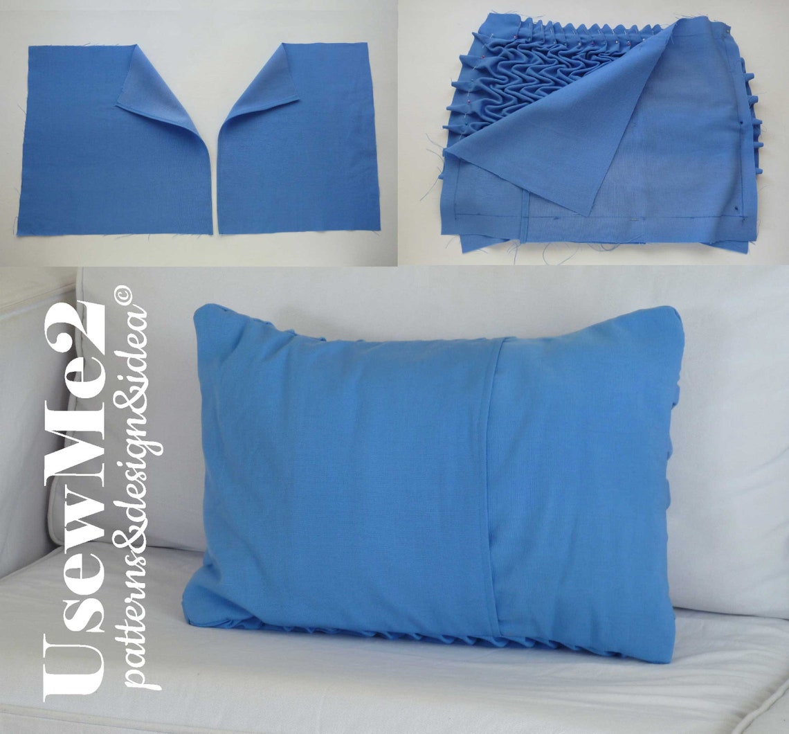 Smocked Pillow Sew Pattern Waves Rectangle Hand Sew Cushion PHOTO ...