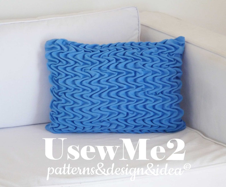 Smocked Pillow Sew Pattern Waves Rectangle Hand Sew Cushion PHOTO ...