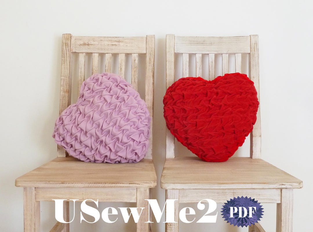 Smock Pillow Hearts Sew Tutorial - Pintuck Heart Sewing Pattern ...