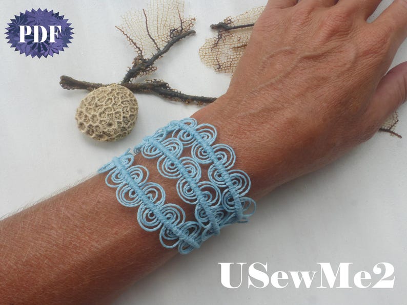 Macrame Bracelet Tutorial - Flow Cuff Bracelet Micro Macrame Jewelty Pattern - Friendship ...