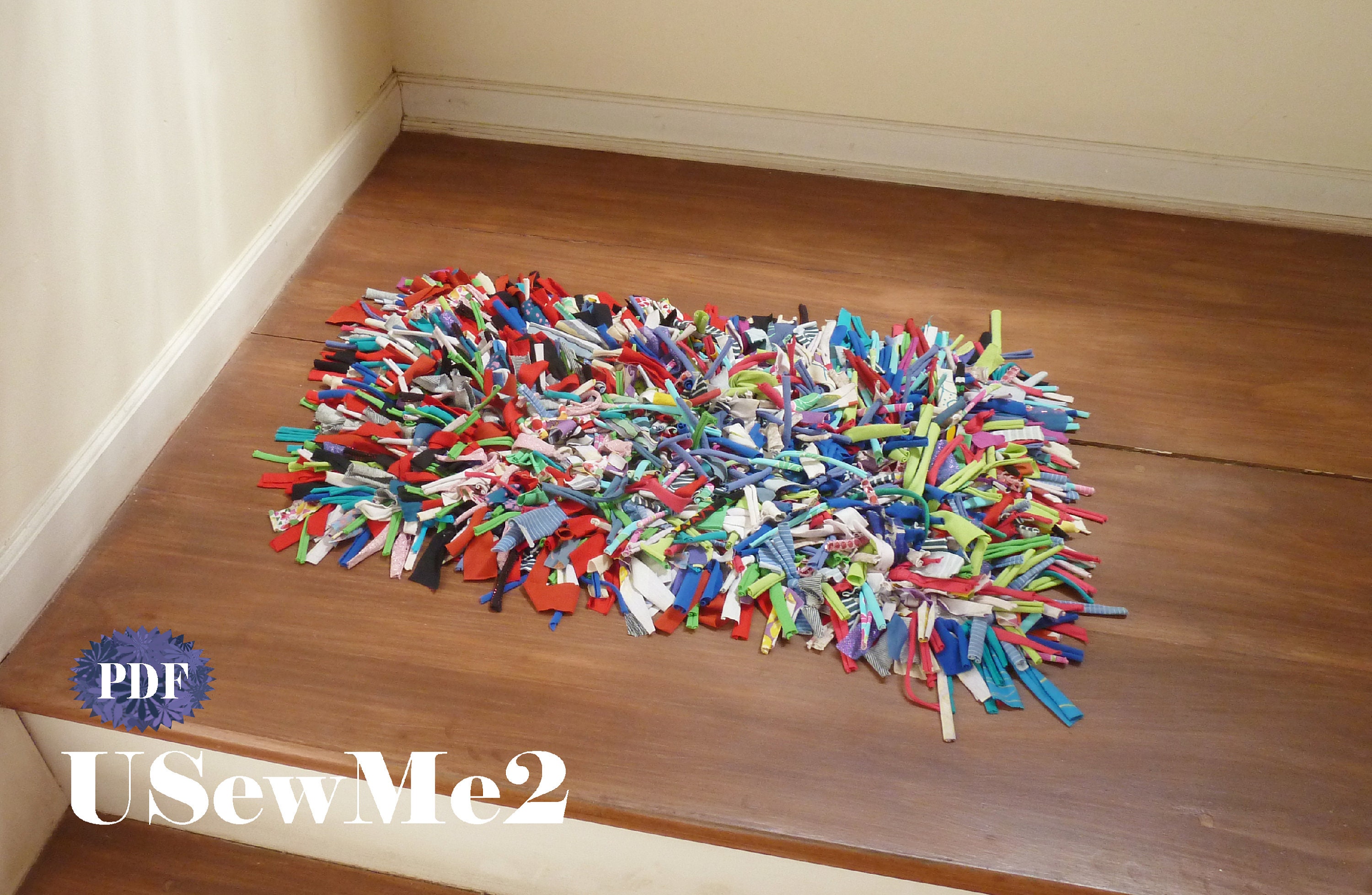Rag Rug Fabric Tutorial - NO SEW T Yarn Scraps Rug Patten - Pet ...