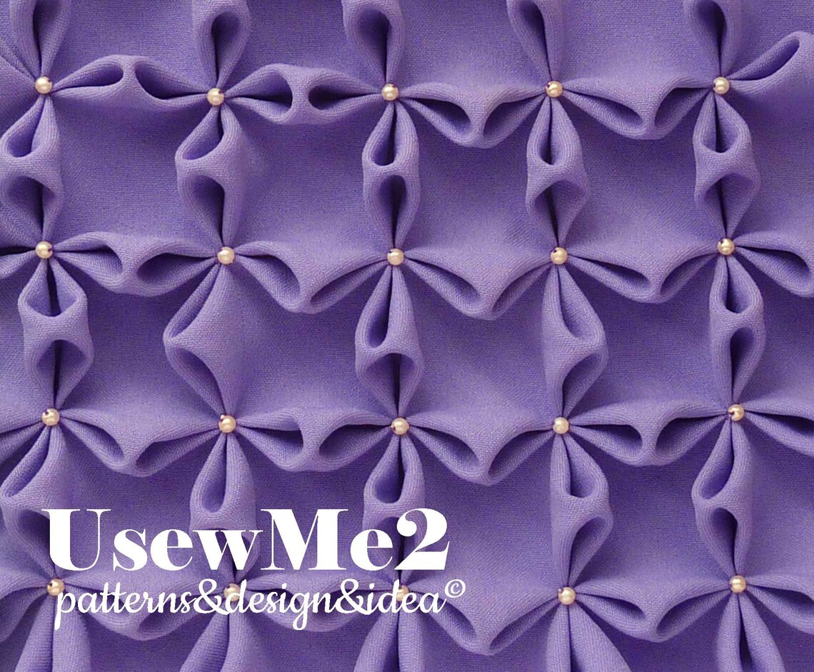 Smocked Pillow Pattern Flower Fabric Manipulation Cushion Canadian ...