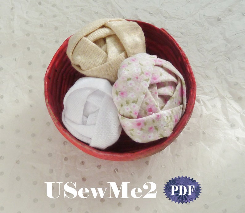 Rose Flower Sewing Pattern Rosettes Fabric Flower Tutorial Print ...