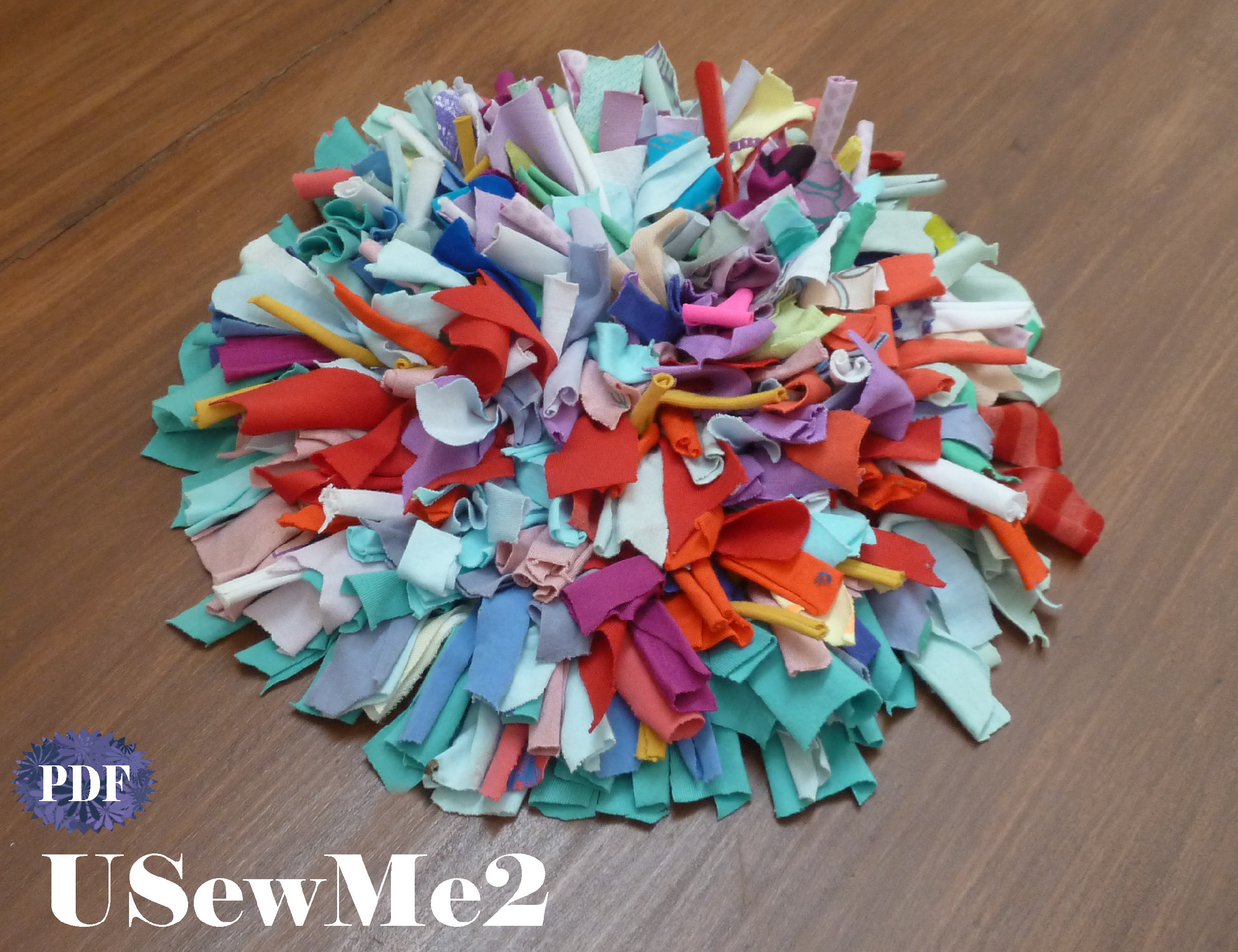 Rag Rug Fabric Tutorial - NO SEW T Yarn Scraps Rug Patten - Pet ...
