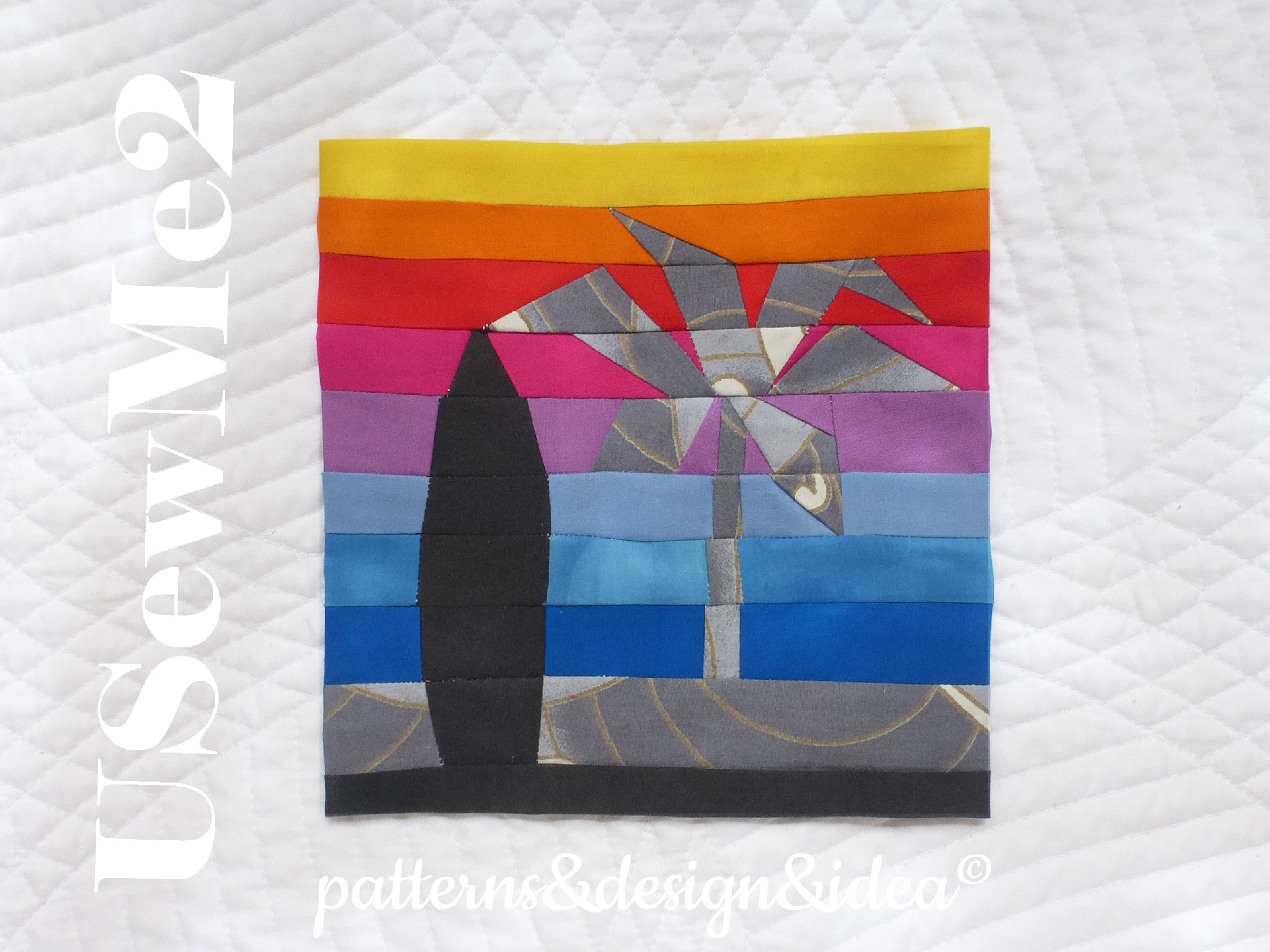 Quilt Block SURF Paper Pieced - Sew Pattern Quilting Paper Piecing ...