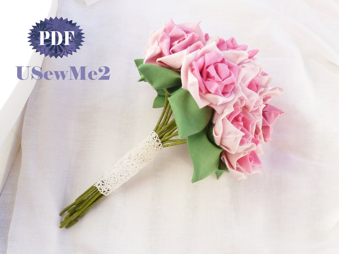 Fabric Roses NO SEW Photo Tutorial & Templates Flower Bride - Etsy