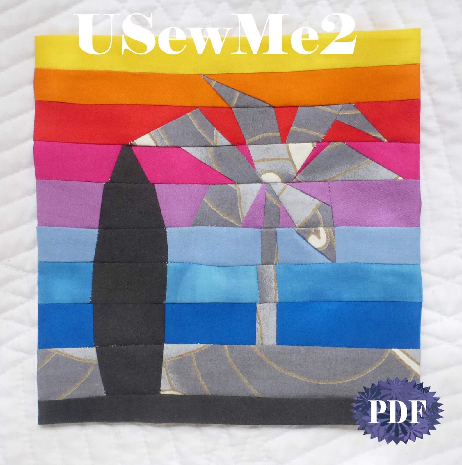 Quilt Block SURF Paper Pieced - Sew Pattern Quilting Paper Piecing ...