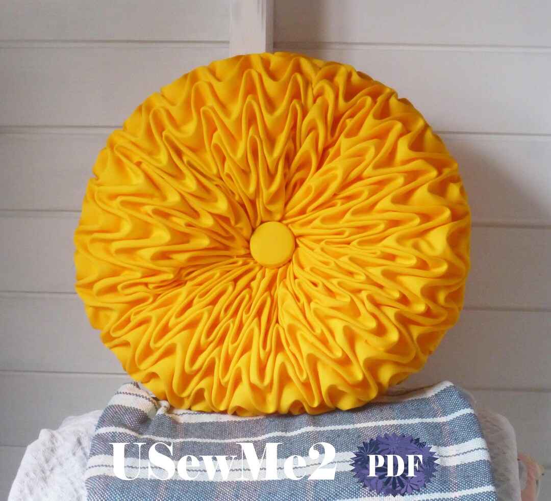 Smock Pillow Sewing Pattern PDF - SUN Decorative Sewing Smocked Round ...