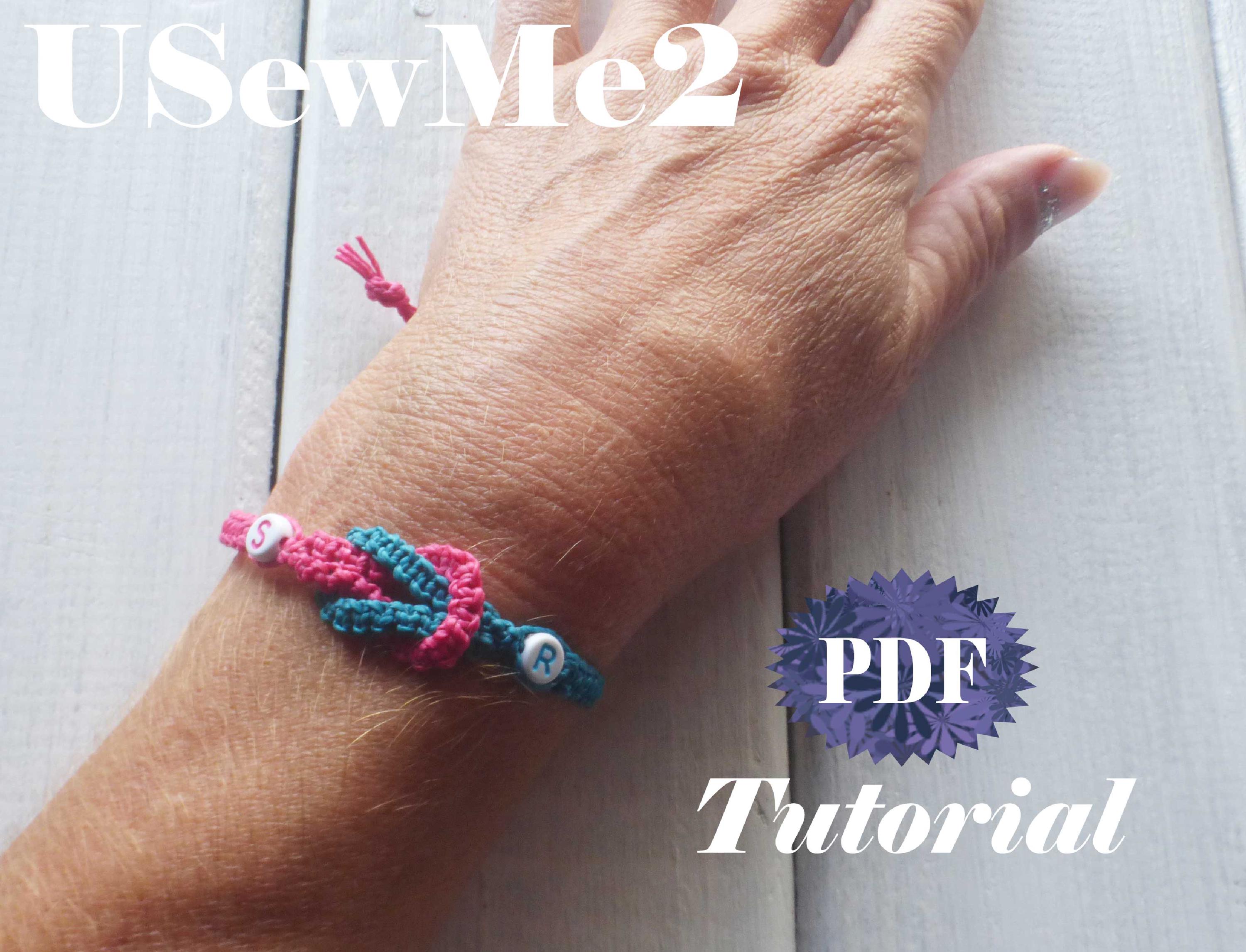 Macrame Bracelet Tutorial - Infinit LOVE Couple Initial Bracelet Micro ...