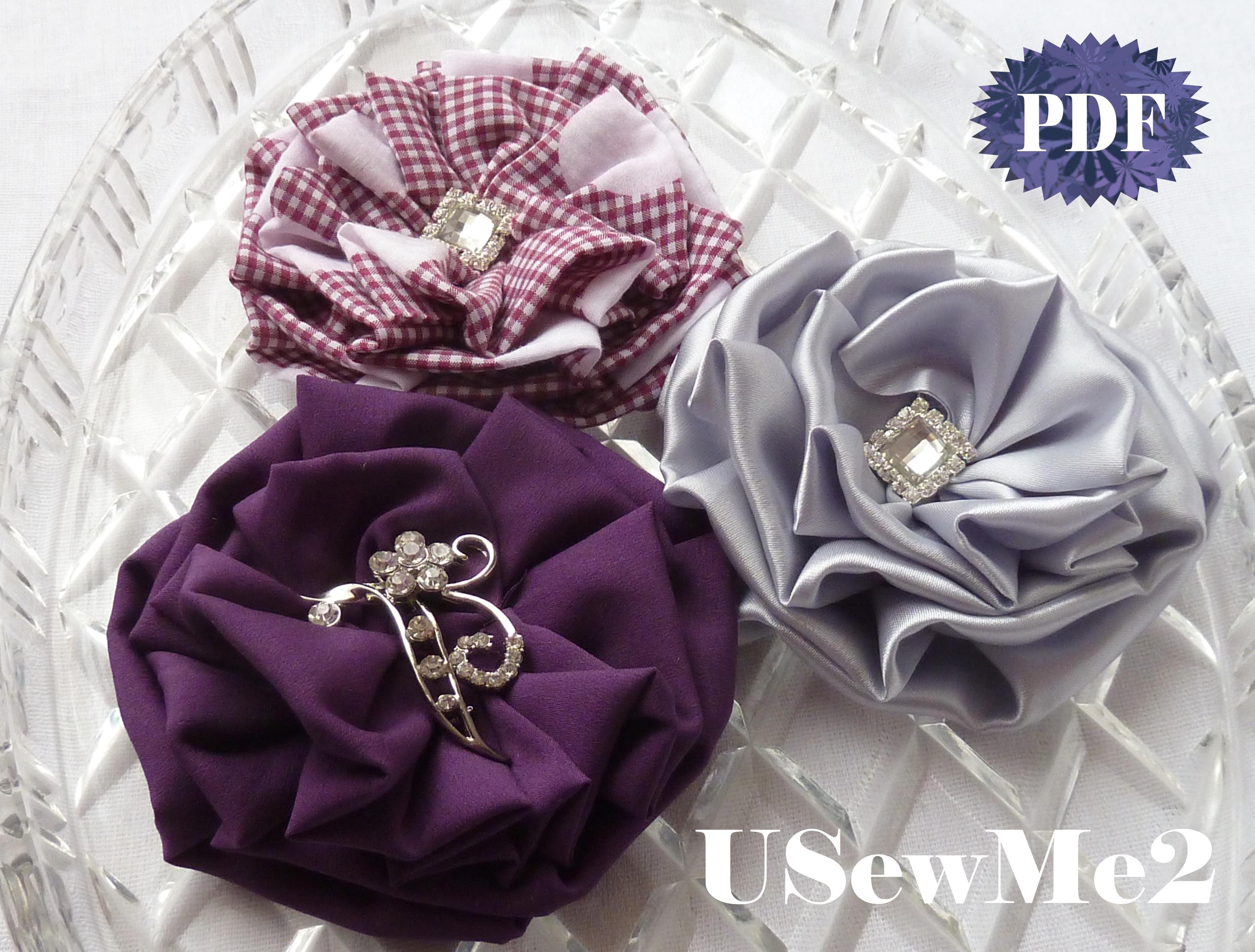 BUNDLE 2 Fabric Flower Tutorials - 5 Flower Sewing Pattern Photo ...