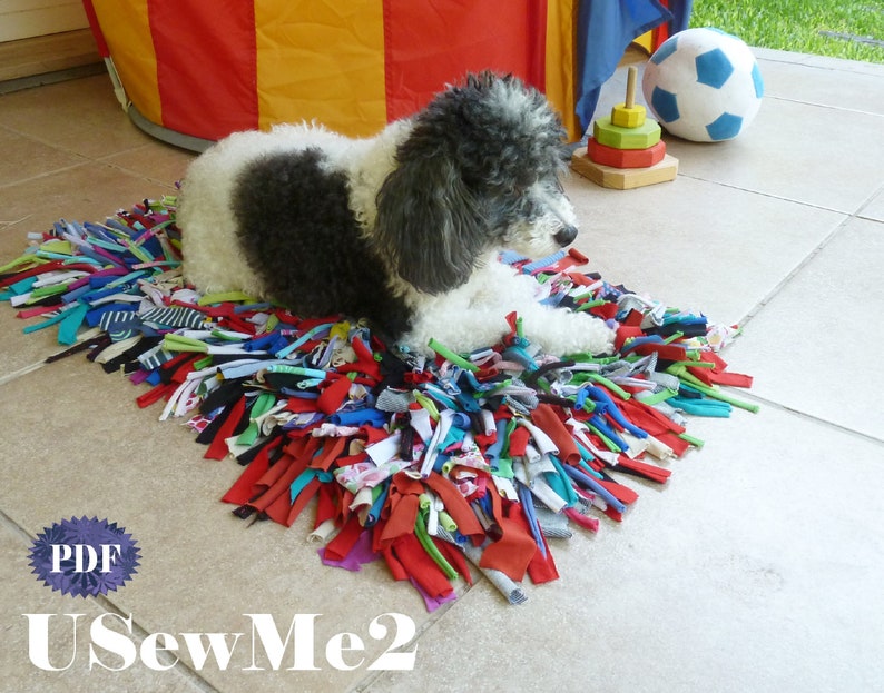 Rag Rug Fabric Tutorial - NO SEW T Yarn Scraps Rug Patten - Pet ...