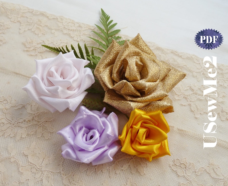 Fabric Roses NO SEW Photo Tutorial & Templates Flower Bride - Etsy