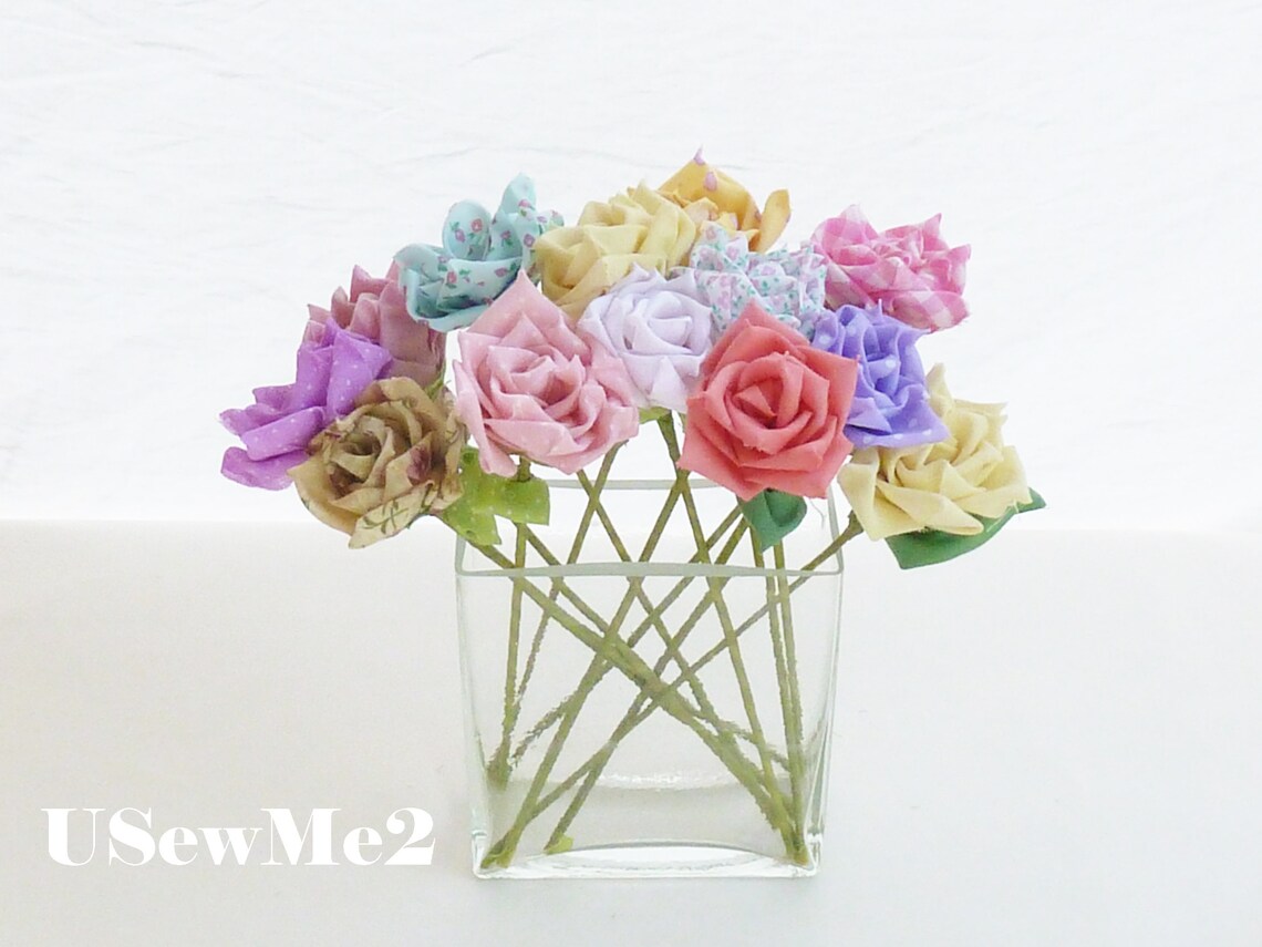 Fabric Roses NO SEW Photo Tutorial & Templates Flower Bride - Etsy