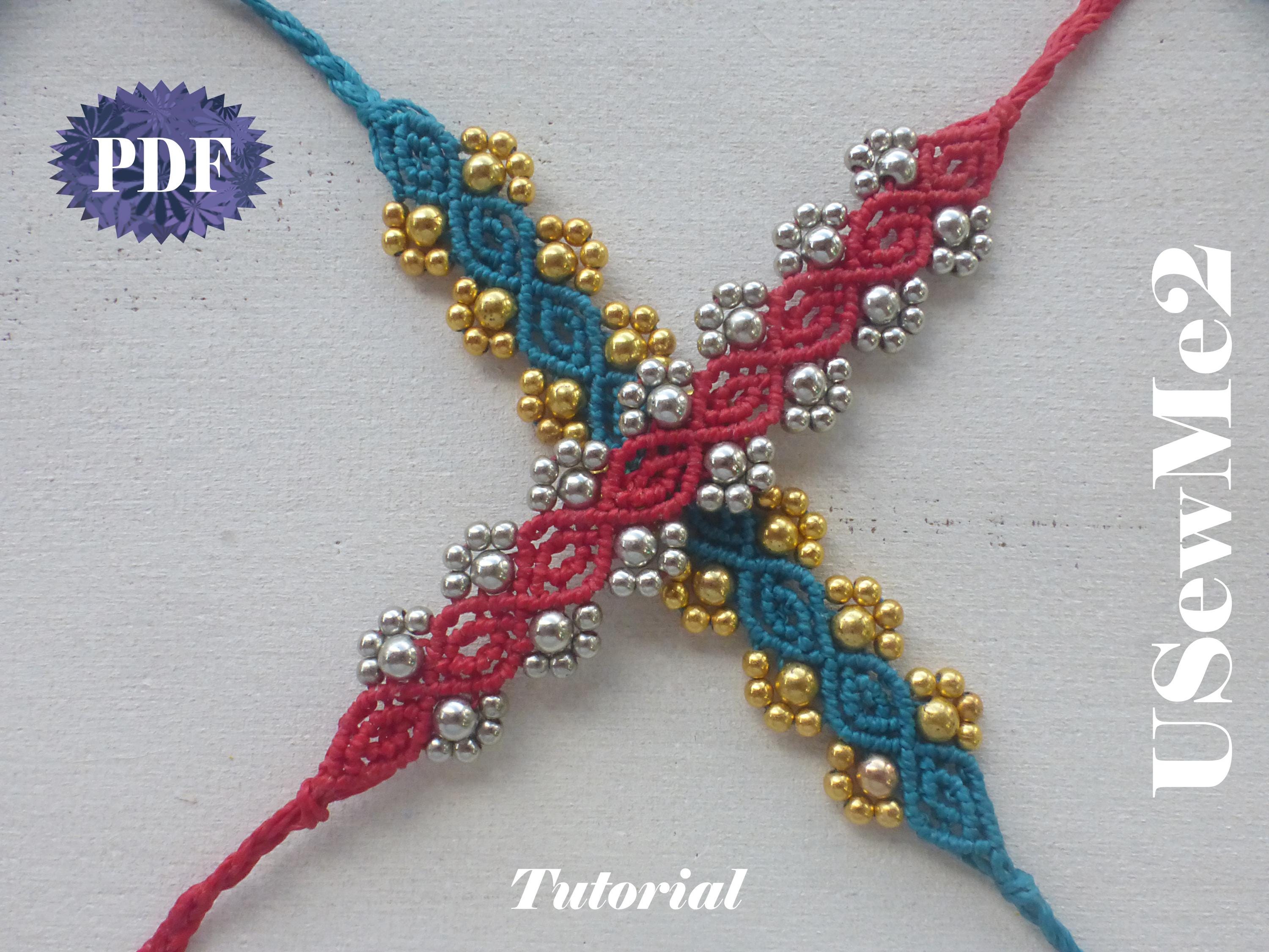 Micro Macrame Bracelet Tutorial Indah Bracelet Macrame Jewelty Beaded Bracelet Double Half Hitch ...