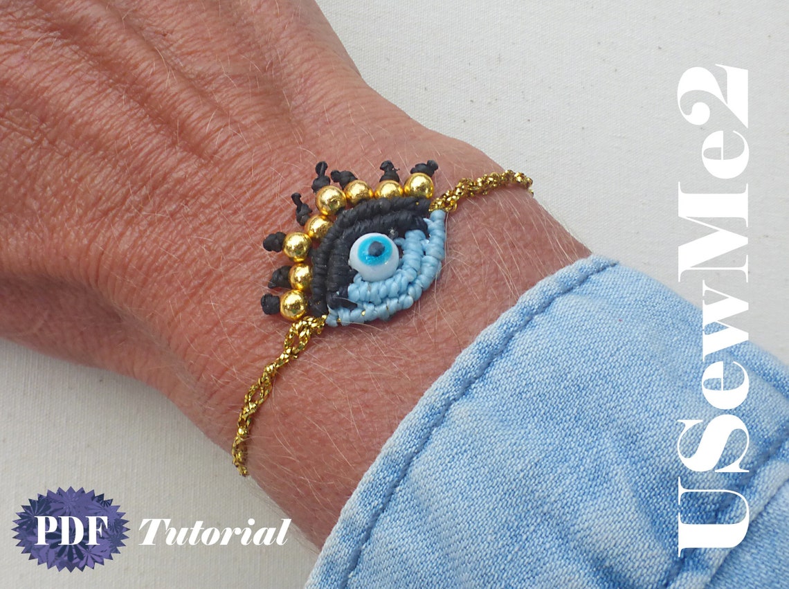 Macrame Bracelet Tutorial - Eye Bracelet Micro Macrame Jewelty Pattern ...